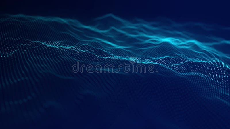 Technology Background . Abstract Digital Wave of Particles. 3d ...