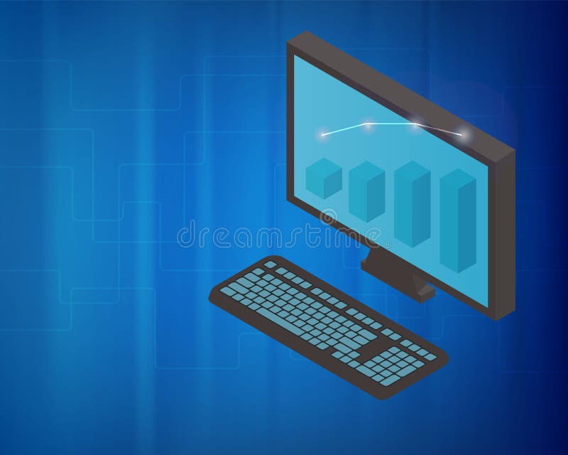 Technology Background with Bar Graph of the Growth in Laptop Screen ...