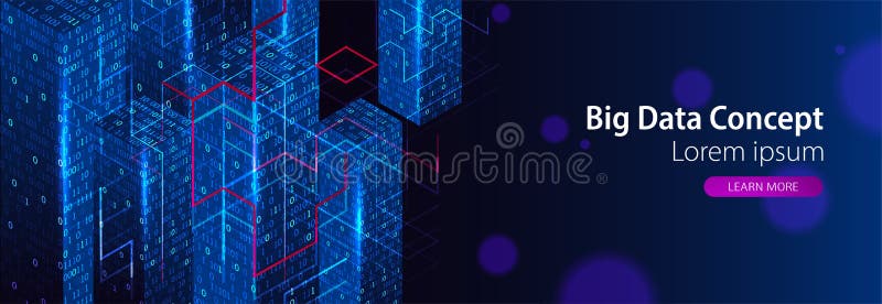 Technology Background. Big Data Concept. Binary Computer Code. Vector ...