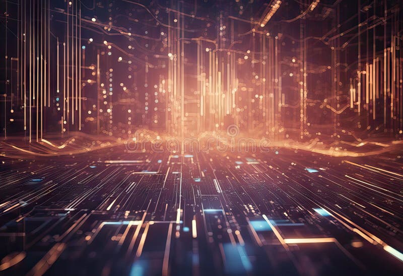 Technology Background. Big Data Visualization. Tech Abstract Lines ...