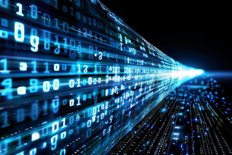 Technology Background of Binary Code - AI Generated Stock Illustration - Illustration of design ...