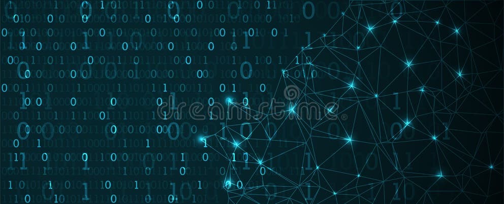 Technology Background. Binary Computer Code. Vector Illustratio Stock Vector - Illustration of ...