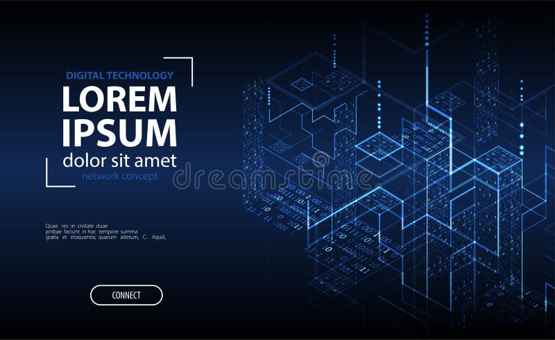 Technology Background. Binary Computer Code. Vector Illustration Stock ...