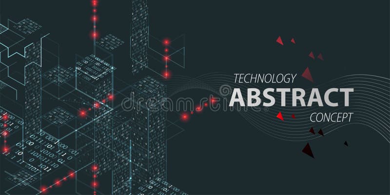 Technology Background. Binary Computer Code. Vector Illustration Stock ...