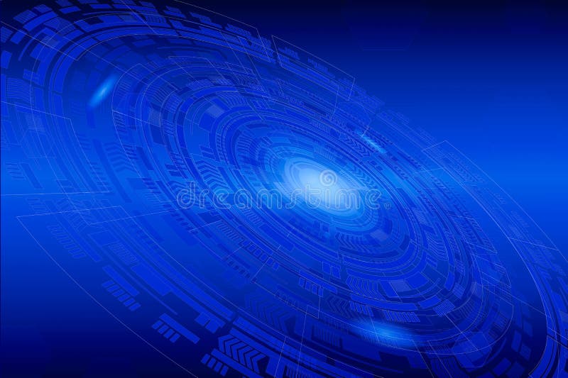 Technology Background with Blue Colors and Different Shapes Stock ...