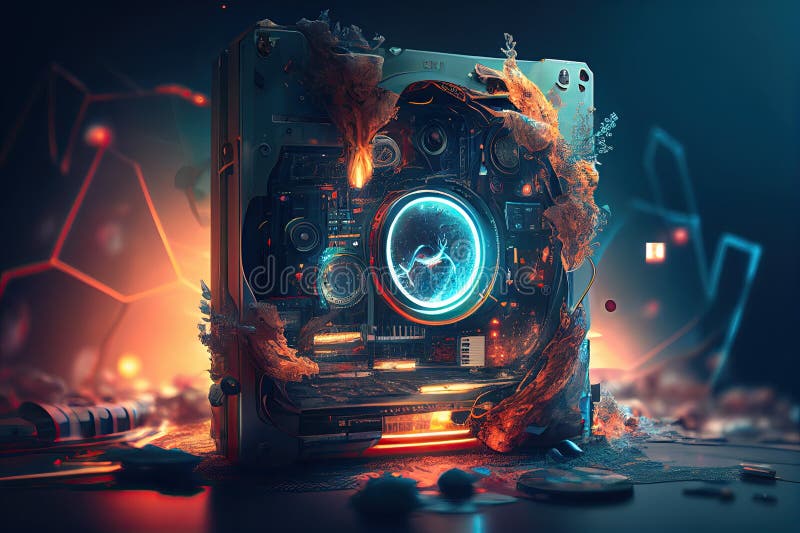 Technology Background Blue Glow Light, Abstract Digital Graphic Design ...