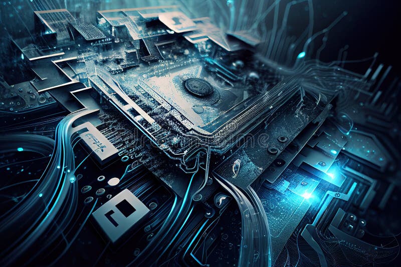 Technology Background Blue Glow Light, Abstract Digital Graphic Design ...