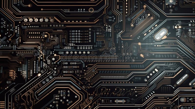 Technology Background with Blue Neon Light Stock Illustration ...