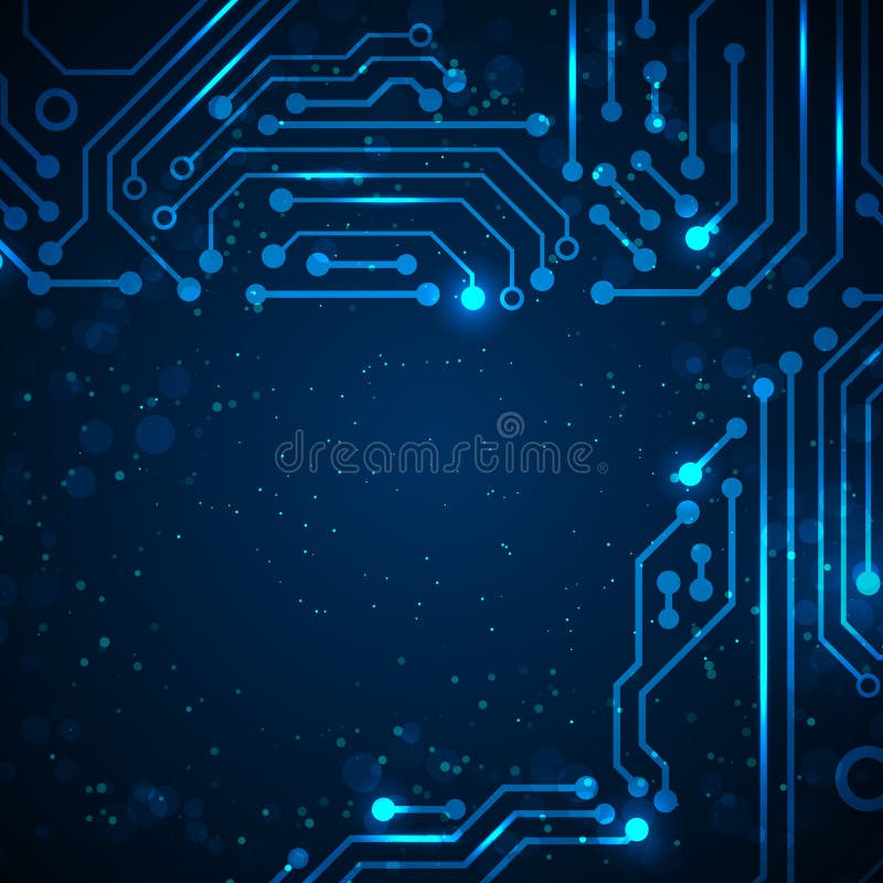 Vector Illustration Hi-tech Blue Abstract Technology Background Stock ...