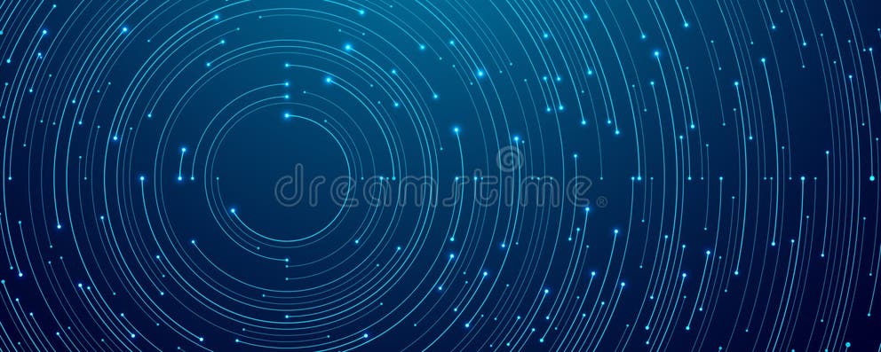 Technology Background. Circuit Circle Wires in Blue on Tech Bg. Stock ...