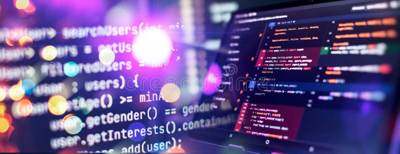 Technology Background Computer Script Programming Code Abstract Screen Of Software Developer