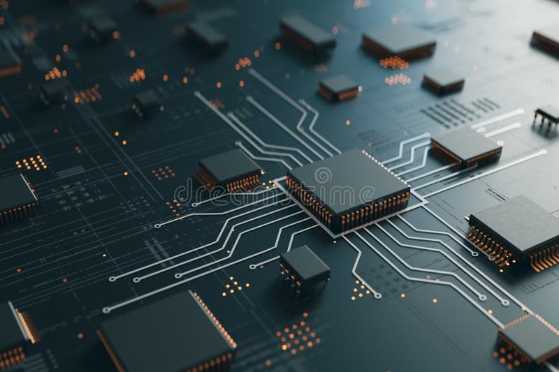 Technology Background with the Concept of Computer Motherboards and ...