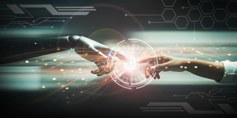 Technology Background. Connection Concept of Human Intelligence and ...