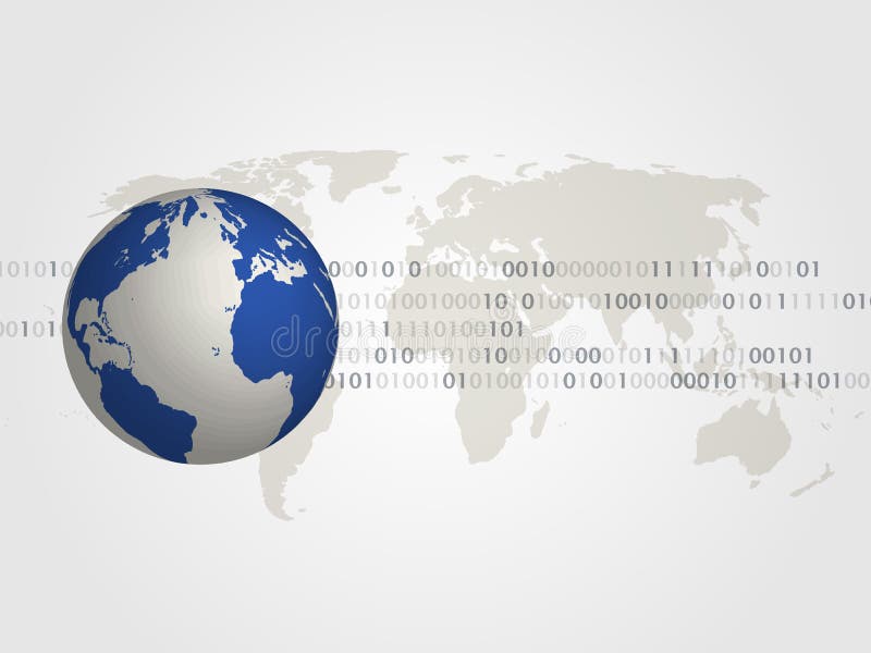 Technology Background. 3d World Map and Digits Represents Technology ...