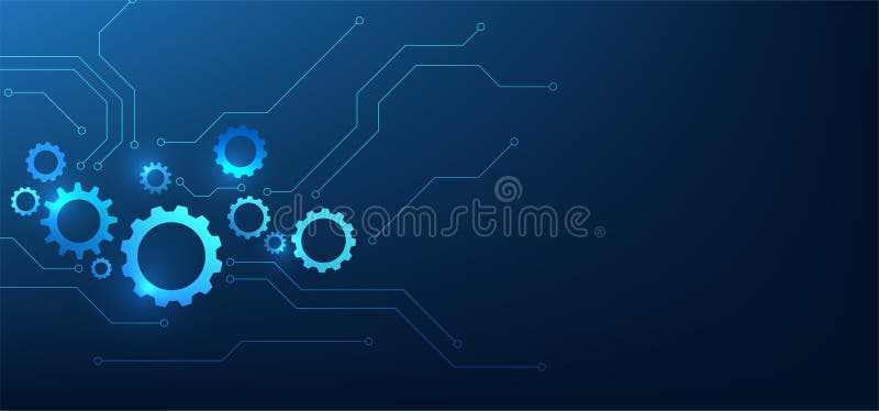 Technology Background of Drive, Various Gears Connected by Circuit ...