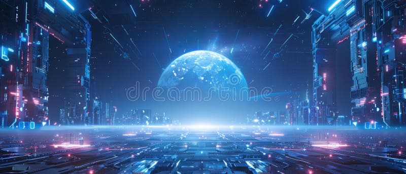 Technology Background, an Expansive View of a Modern Technological Hub ...