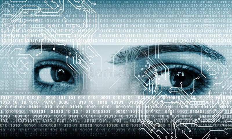 Planet Earth in Human Eye.world Network Technology.eye Vision Stock ...