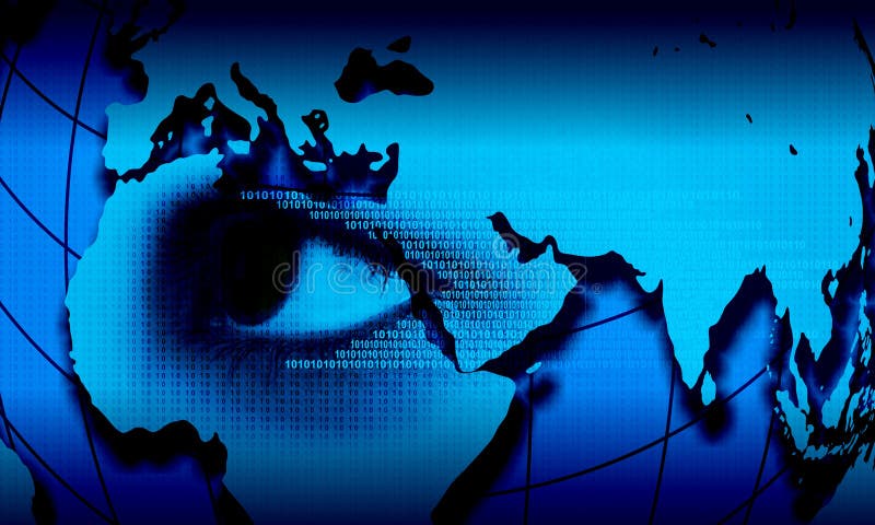 Eye Viewing Digital Information Represented by Ones and Zeros or Binary ...