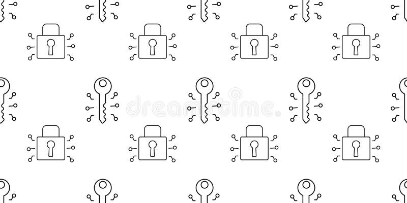Technology Background Featuring Locks and Keys in a Repeated Pattern ...