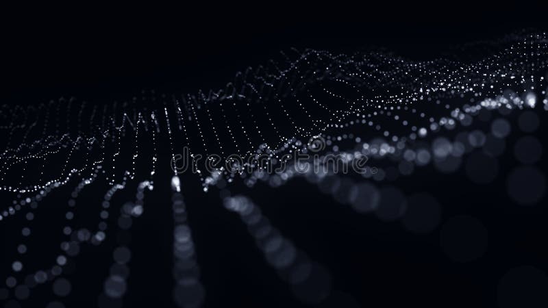 Technology Background . Futuristic Point Wave. Abstract Digital Wave of ...