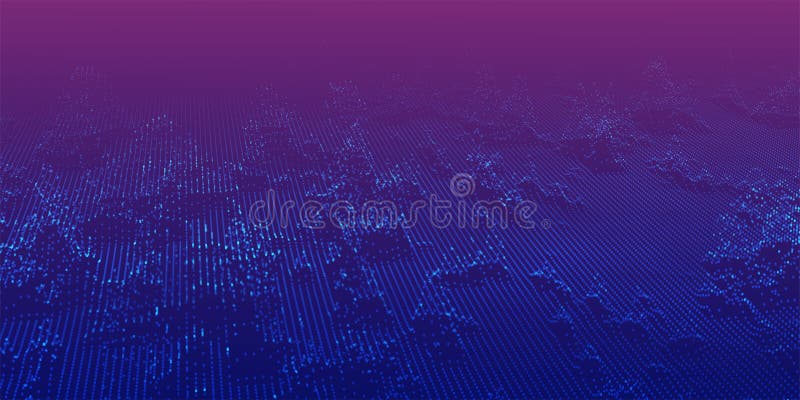 Technology Background . Futuristic Point Wave. Abstract Digital Wave of ...