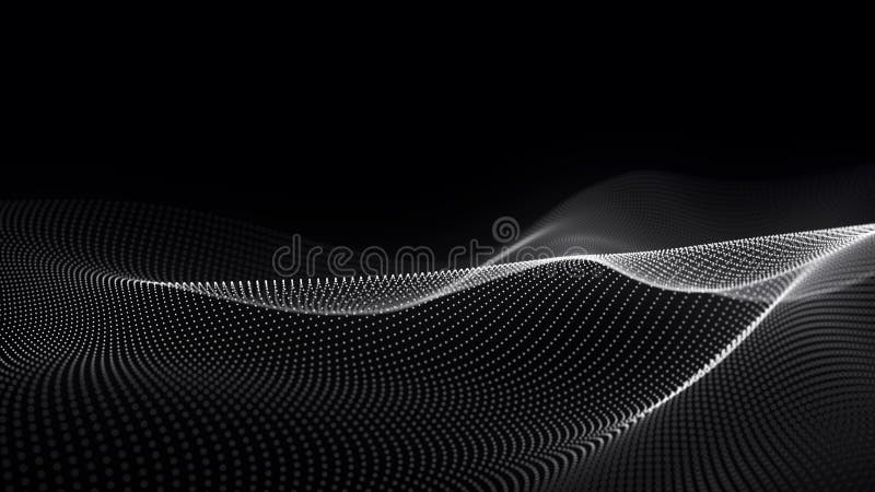 Technology Background . Futuristic Point Wave. Abstract Digital Wave of ...