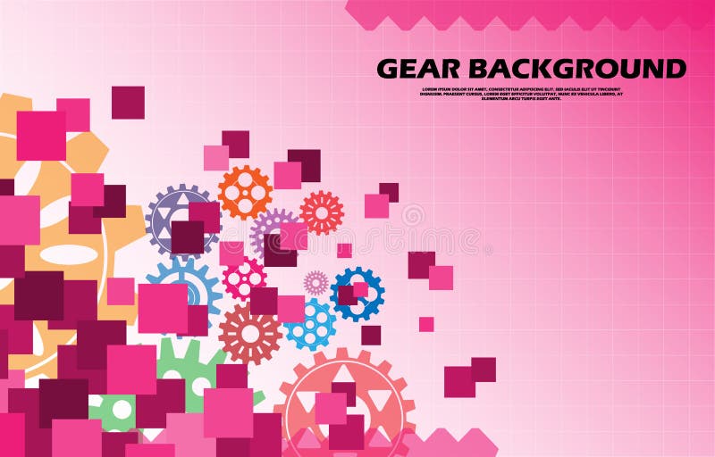 Abstract Gear Wheel Pattern on Orange Technology Background EP.19 Stock ...