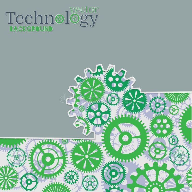 Technology Background with Gear Wheel, Cover Template. Stock Vector ...