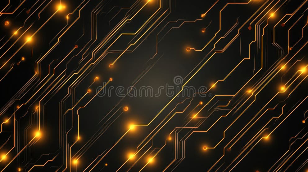 Technology Background with Glowing Circuit Lines and Electronic ...