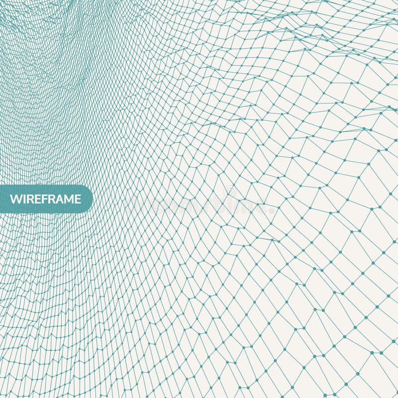 Technology Background. Graphic Design. 3D Grid Surface Stock Vector ...