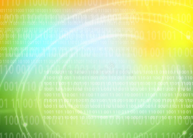 Technology Background in Green and Yellow Stock Illustration ...