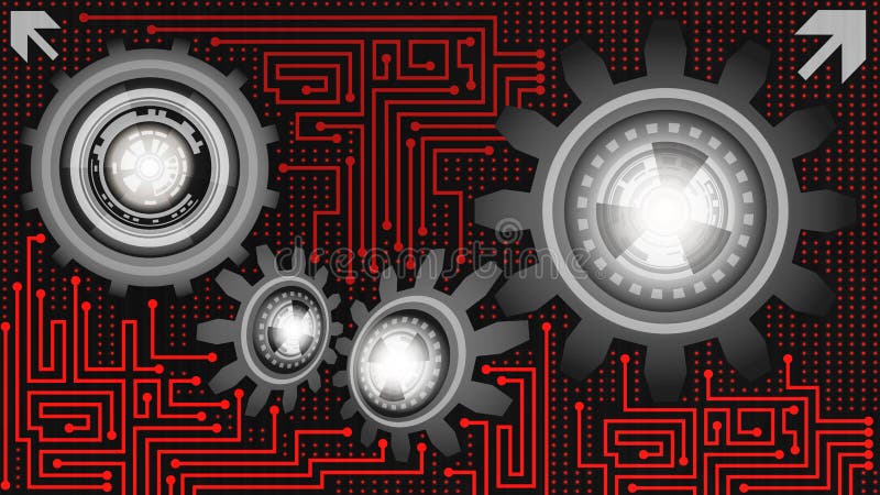 Technology Background of Grey, White and Red Shades Stock Vector ...