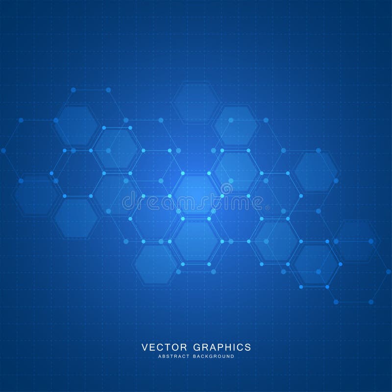 Technology Background with Hexagons. Molecular Structure and Chemical ...