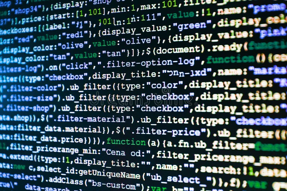 Technology Background. HTML Website Structure. Screenshot with Random Parts of Program Code ...