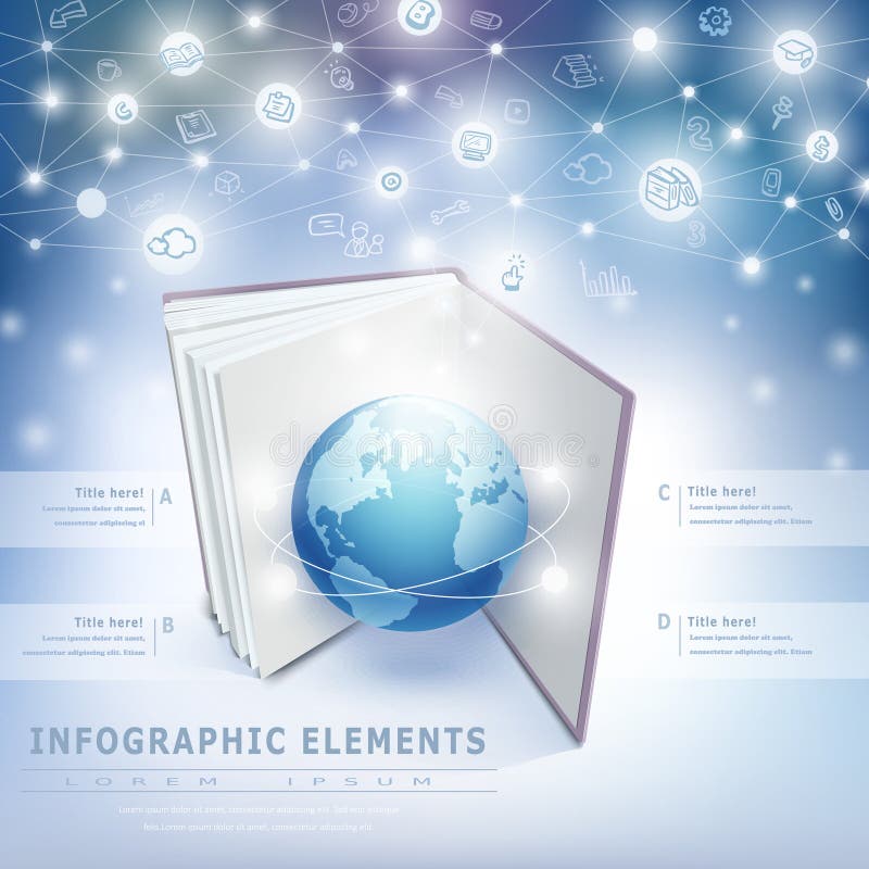 Creative Template Infographic with Stairs Inside Bulb Pen Stock Vector ...