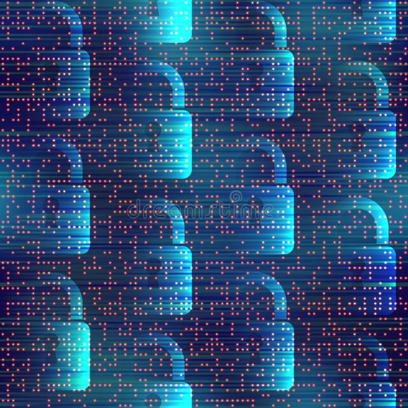 Technology Background with Locks and Red Lines Stock Vector ...