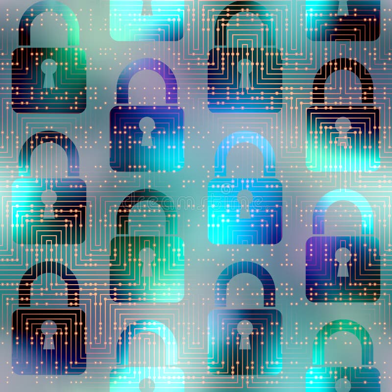 Technology Background with Locks Stock Vector - Illustration of blur ...