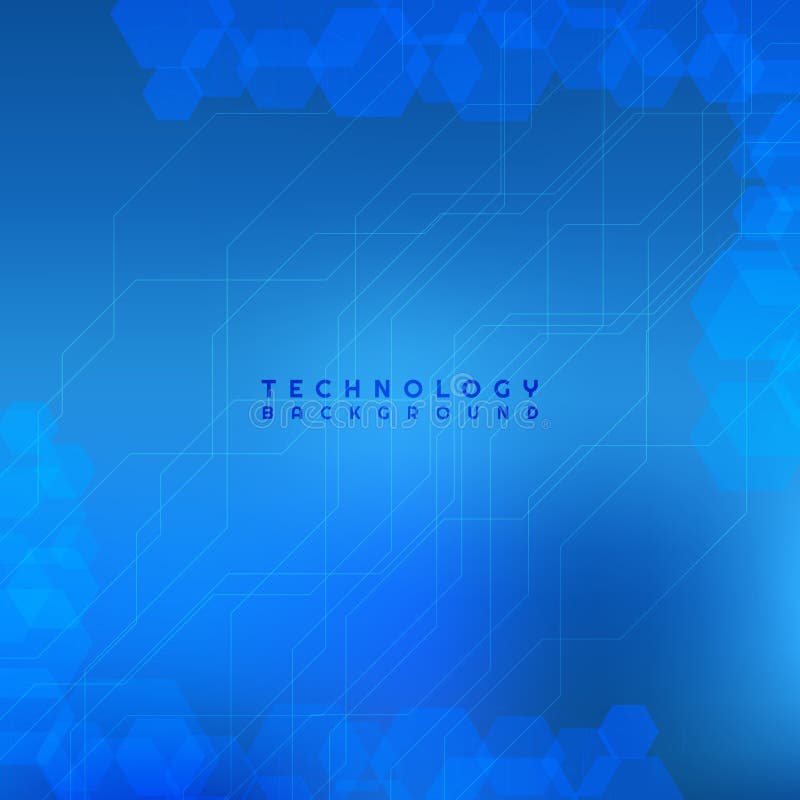 Technology Background Modern Line and Hexagon Shape Design Blue Color ...