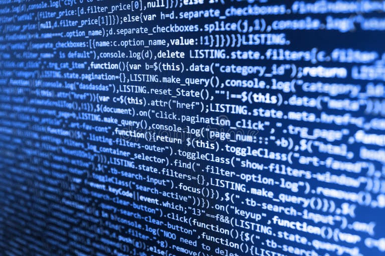 Technology Background. Modern Tech. Binary Digits Code Editing. Mobile App Building Stock Photo ...