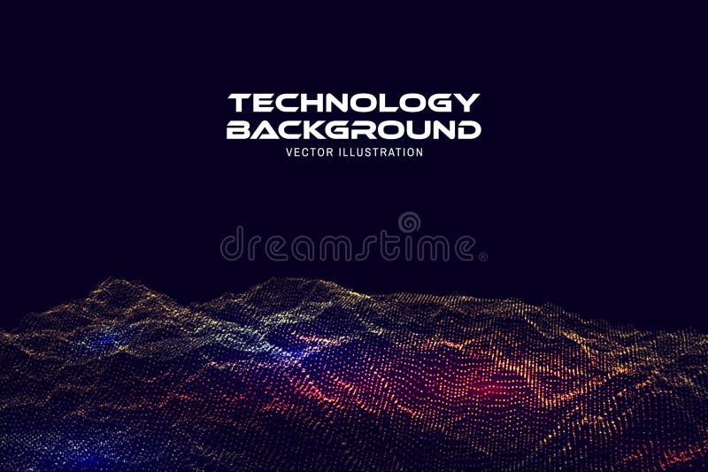 Technology Background Modern Trendy Futuristic Banner Design. Flow Wave ...
