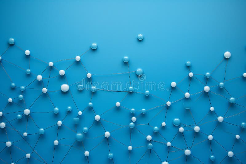 Technology Background Net White Polygon Abstract Science Tech Atom Networking Connect Blue
