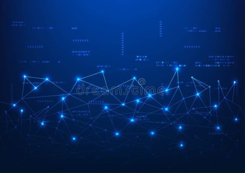 Technology Background, Orderly Connected Data Technology with Square ...
