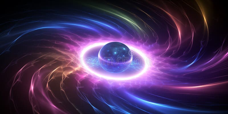 Science Background with Particles and Waves, Quantum Technology Stock ...