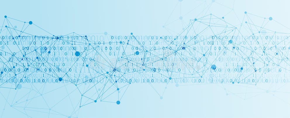 Technology Background With Plexus Effect Big Data Concept Binary