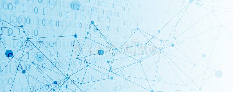 Technology Background With Plexus Effect Big Data Concept Binary