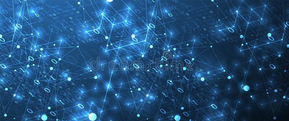 Technology Background With Plexus Effect Big Data Concept Binary