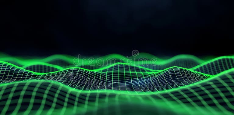 Technology Background With Polygonal Grid Blurred Lines And Analytics Data Algorithms