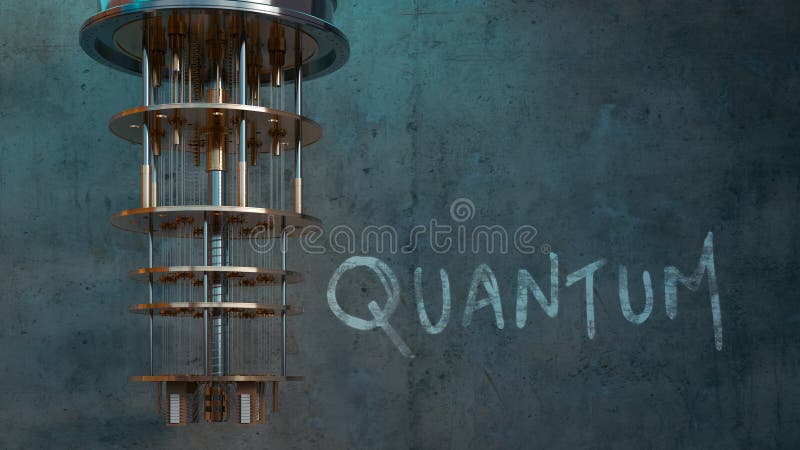 Technology Background of Quantum Computing Concepts, 3d Rendering Stock ...