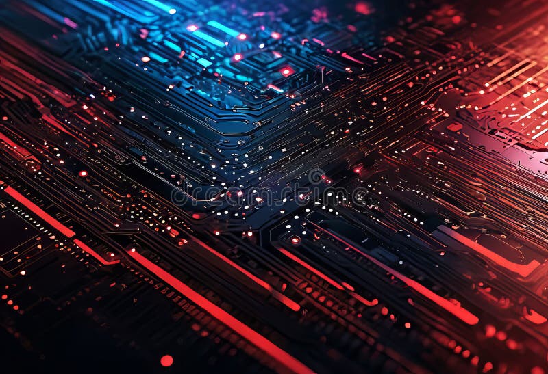 Technology Background with Surface Lines and Dots. Futuristic Digital ...