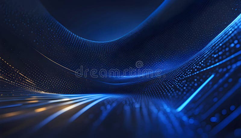Technology Background with Surface Lines and Dots. Futuristic Digital ...